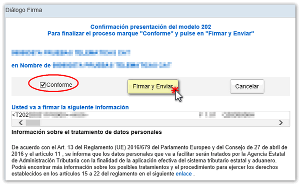 Agencia Tributaria: Modelo 202 - Presentación electrónica del modelo 202
